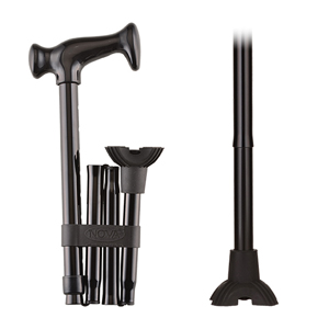Nova - Foldable Adjustable Cane with Quad Tip | Lolly & Pops Medical ...