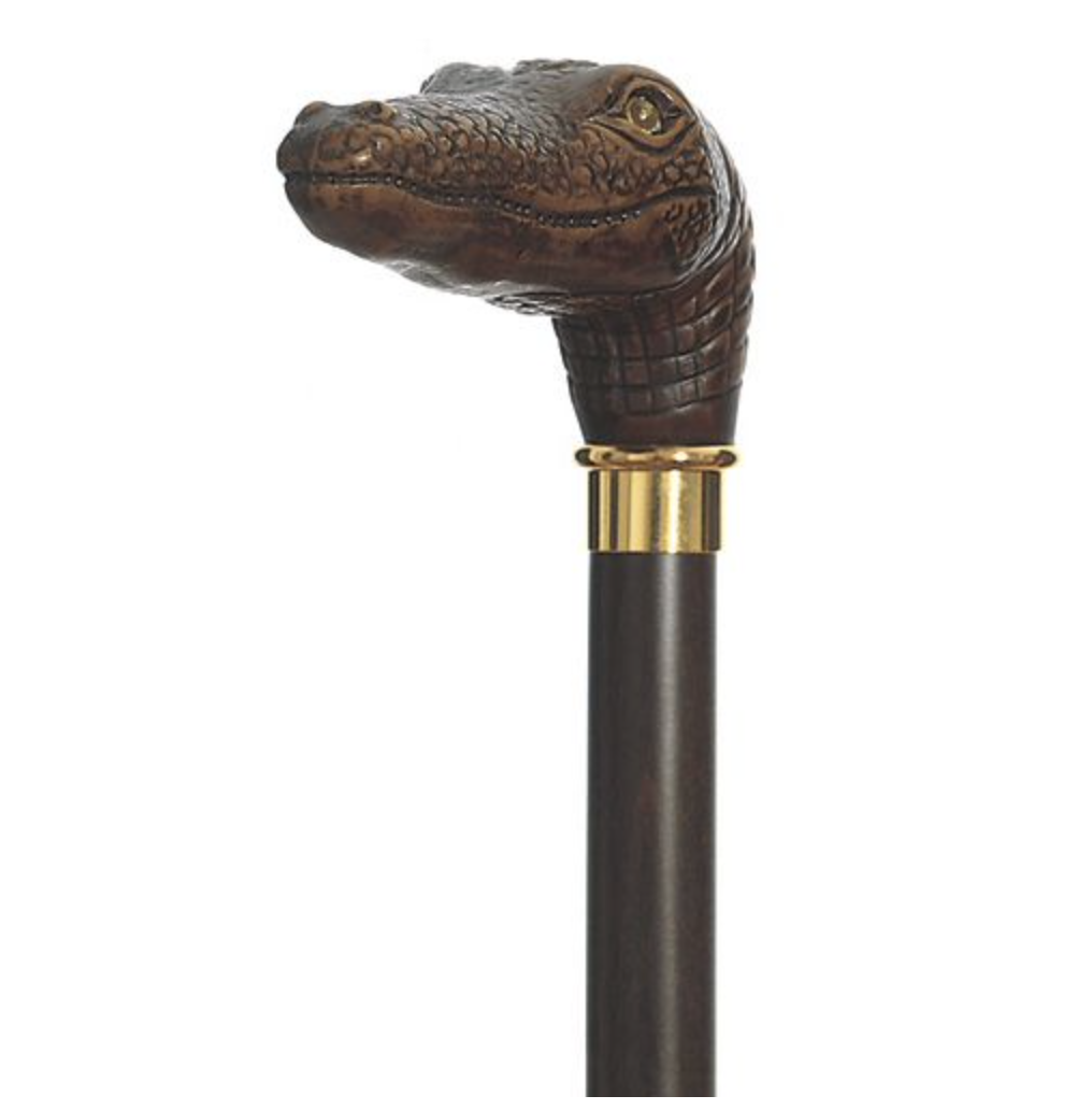 Harvy Canes - Wood Tone Alligator Head Walking Cane | Lolly & Pops ...